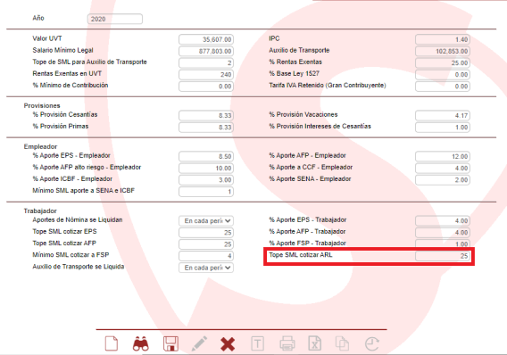 ¿Por qué en el pago de la planilla no está calculando el valor de ARL?