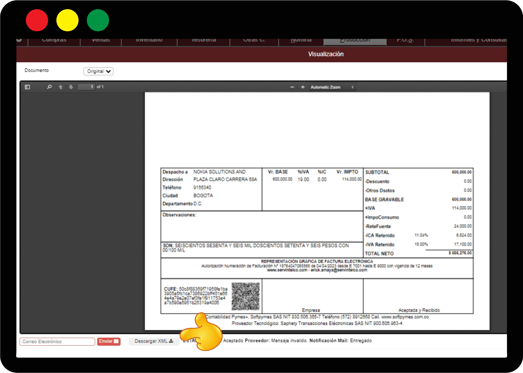 ¿Cómo se descarga el XML en una Factura de Venta Electrónica?